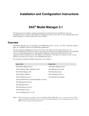 Fillable Online Installation and Configuration Instructions--SAS Model ...