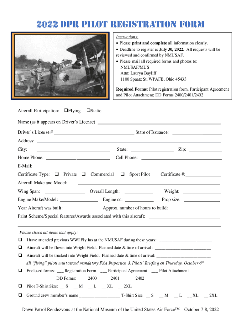 Fillable Online www.nationalmuseum.af.milPortals72022 REENACTOR ...