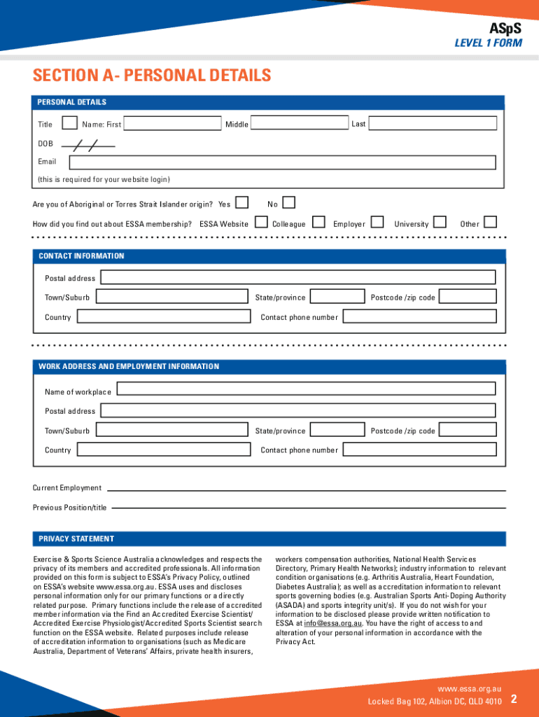Fillable Online Sports Science Accreditation (ASpS)Sports Science Accreditation (ASpS)Every ...