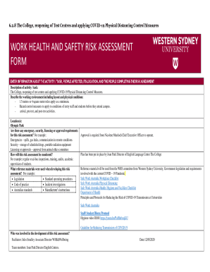 Fillable Online www.westernsydney.edu.au data assetsWORK HEALTH AND ...