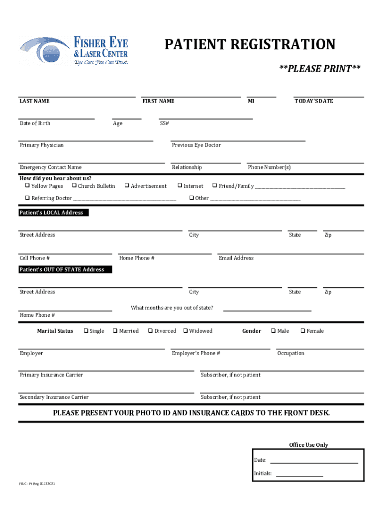 Fillable Online 23+ Patient Registration Form Templates - PDF ...