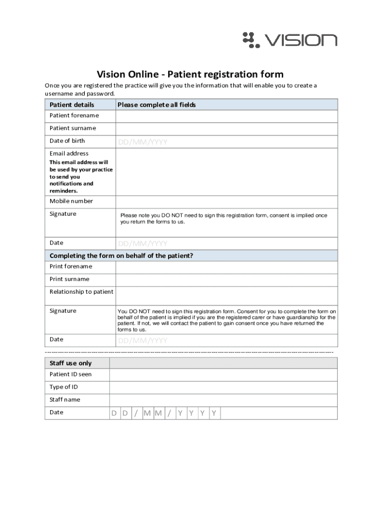 Fillable Online www.themurraysurgery.scot.nhs.ukwp-contentVision online services patient ...
