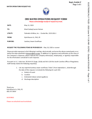 Fillable Online dms psc sc ORS WATER OPERATIONS REQUEST FORM Fax Email ...