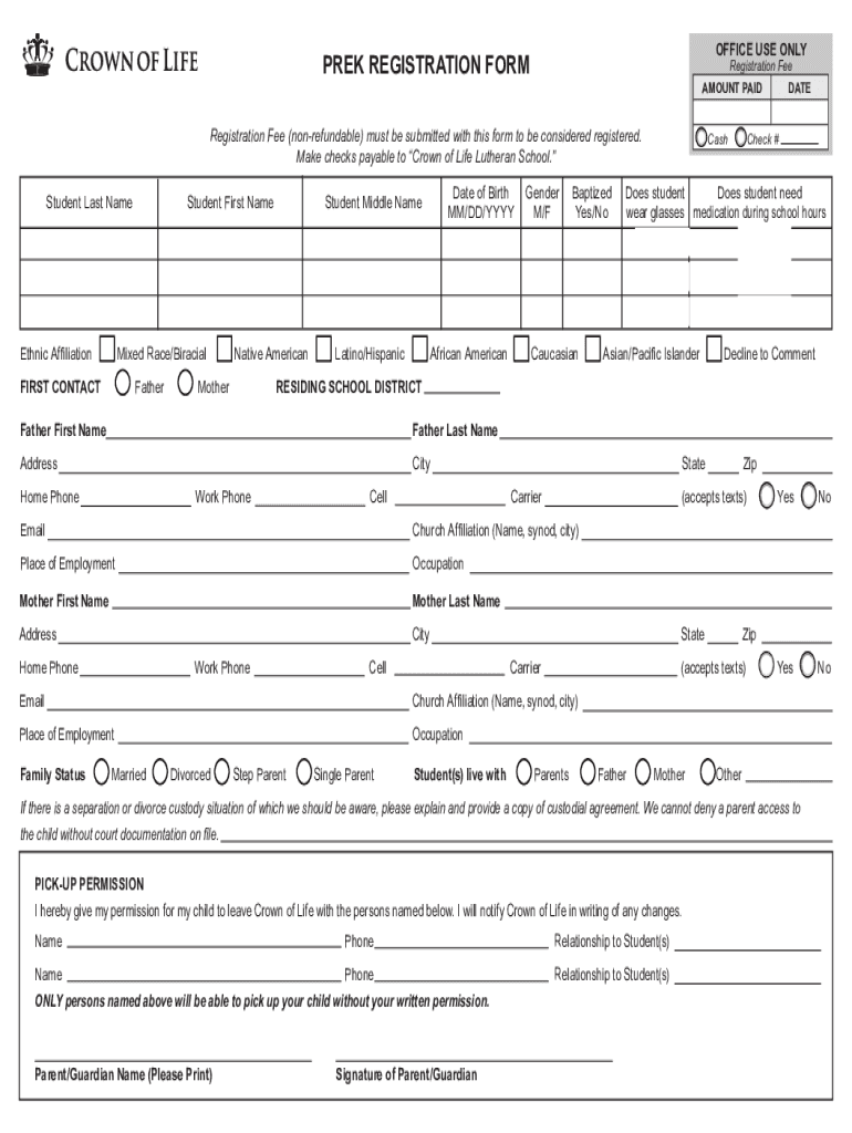 Fillable Online Fill - Free fillable Infant Enrollment Packet PDF form ...
