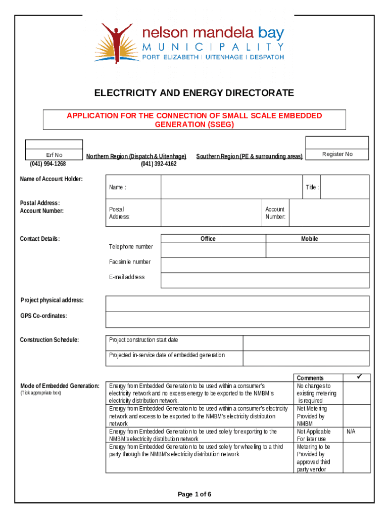 APPLICATION FOR THE CONNECTION OF SMALL SCALE EMBEDDED GENERATION Doc ...