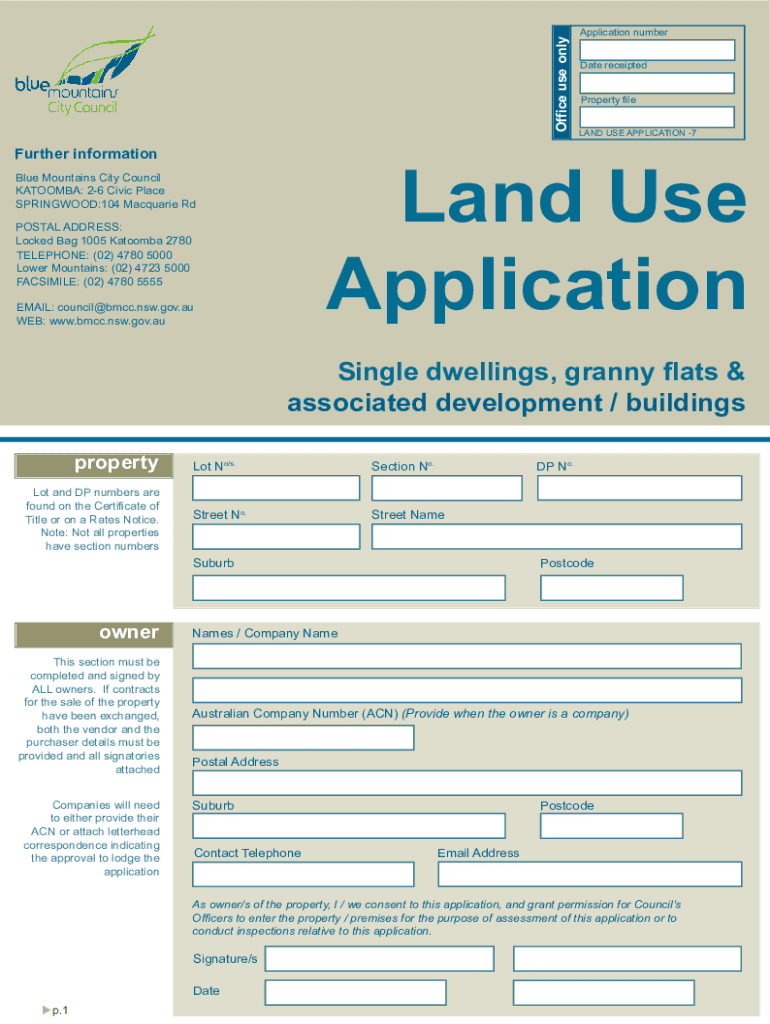 Fillable Online Fillable Online Land Use Application LUA - Blue ...