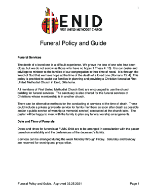Fillable Online A How-to Guide for Planning a Funeral Service of a ...