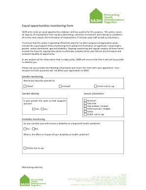 Fillable Online Equality and diversity monitoring form template - Acas ...