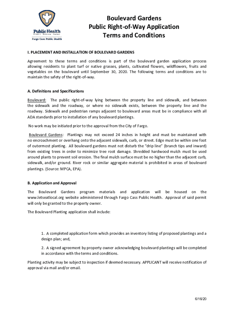 Fillable Online download.fargond.gov1termsandconditionsBoulevard ...
