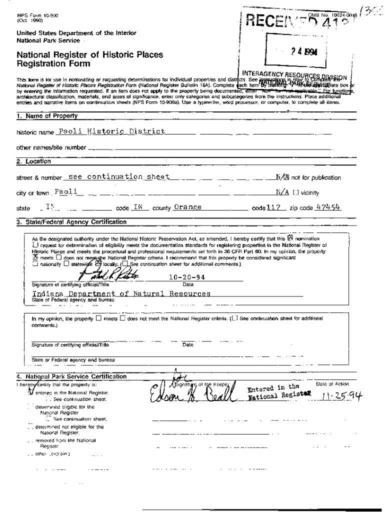 Fillable Online NFS Form 10-90C Fax Email Print - pdfFiller