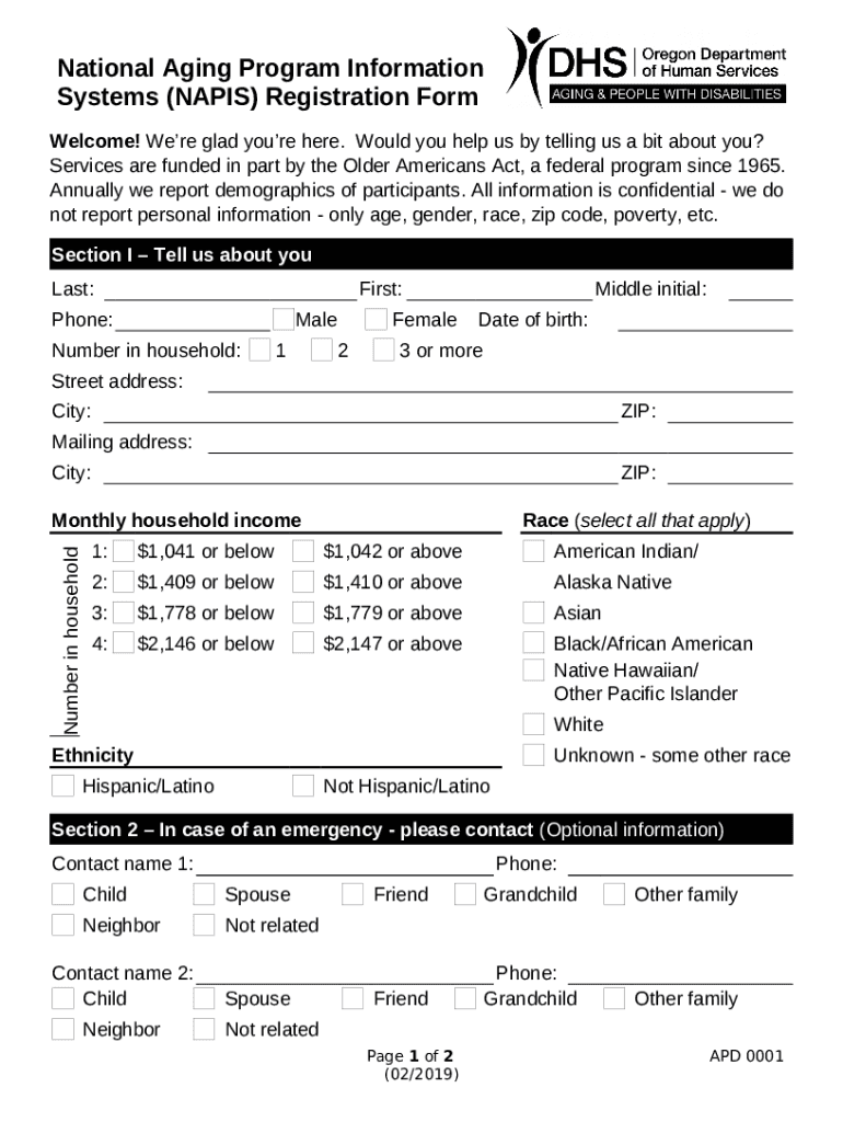 NAPIS Registration February 2019 English Doc Template | pdfFiller