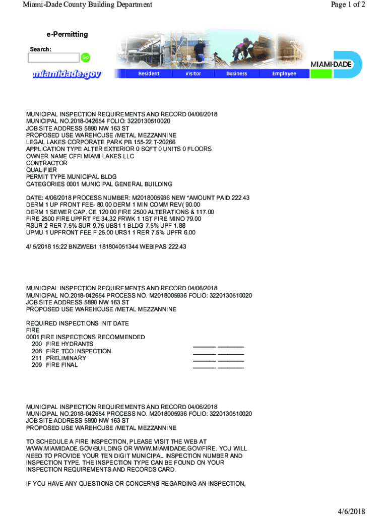 Fillable Online miamidade-county-permitting-and-inspection-center-miami ...