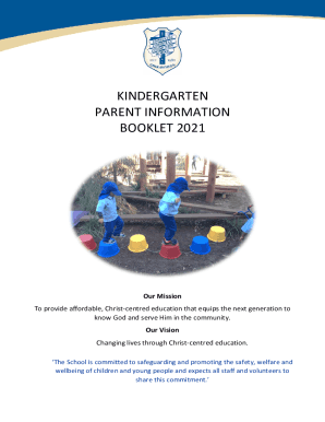 Fillable Online Parent Information Booklet - Kindergarten Fax Email ...