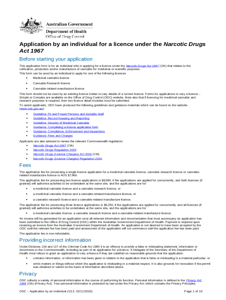 Guidance: Completing a Licence Application Office of Drug Control Doc ...