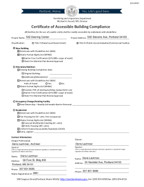 Fillable Online Certificate of Accessible Building Compliance Fax Email ...
