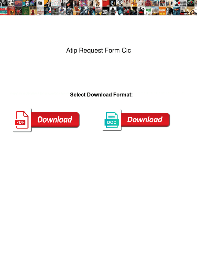 Fillable Online Atip Request Form Cic. Atip Request Form Cic header Fax ...