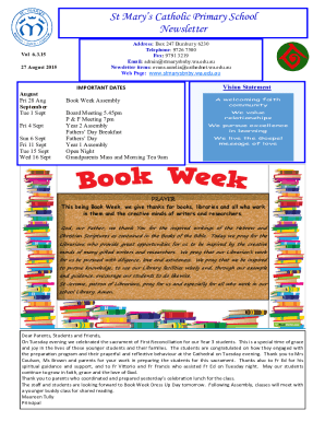 Fillable Online St Marys Catholic Primary School Newsletter Fax Email Print - pdfFiller