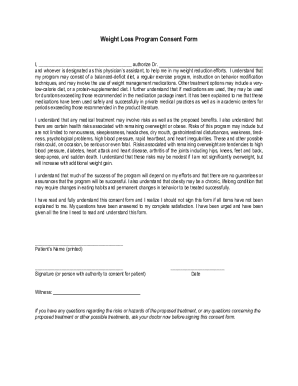 Fillable Online Weight Loss Program Consent Form - sylacaugaobgyn.com Fax Email Print - pdfFiller