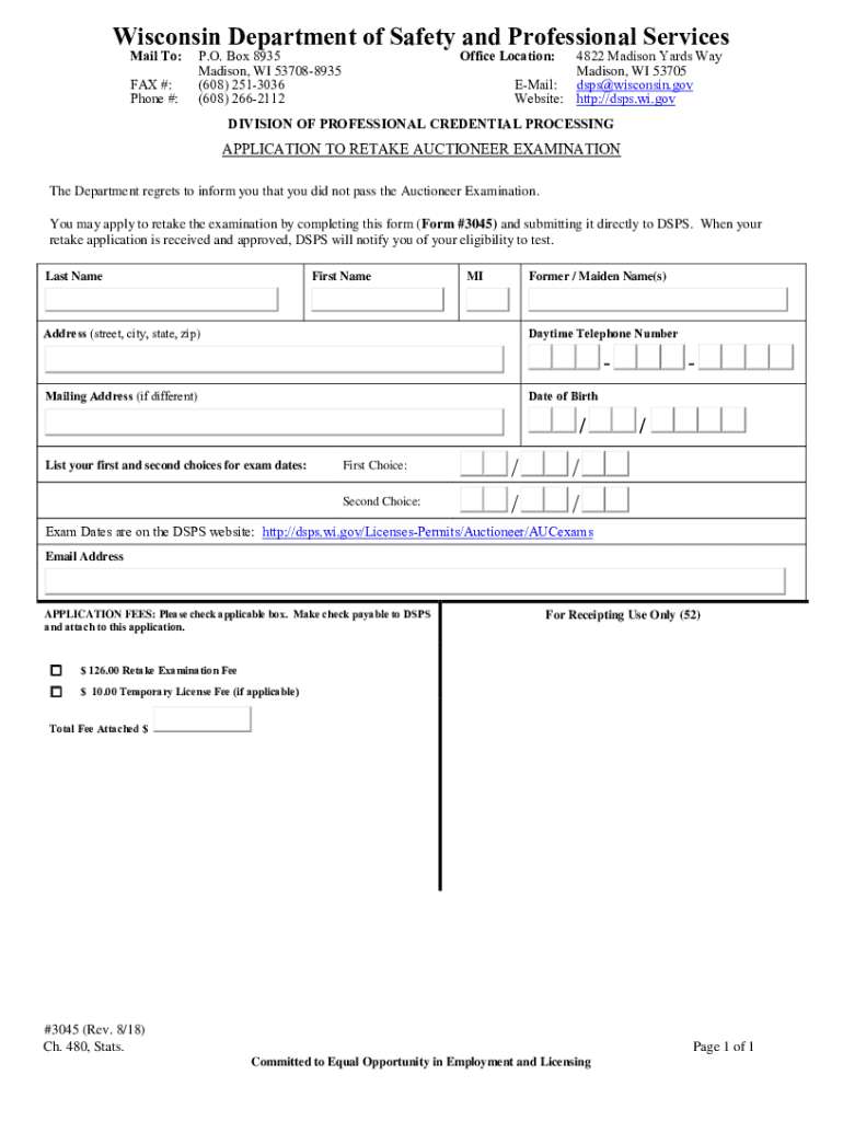 Fillable Online dsps wi Fillable Online dsps wi REQUEST FOR TEMPORARY ...