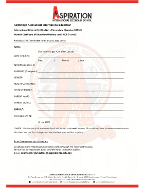 Fillable Online Cambridge IGCSE - 14-16 Year Olds International ...