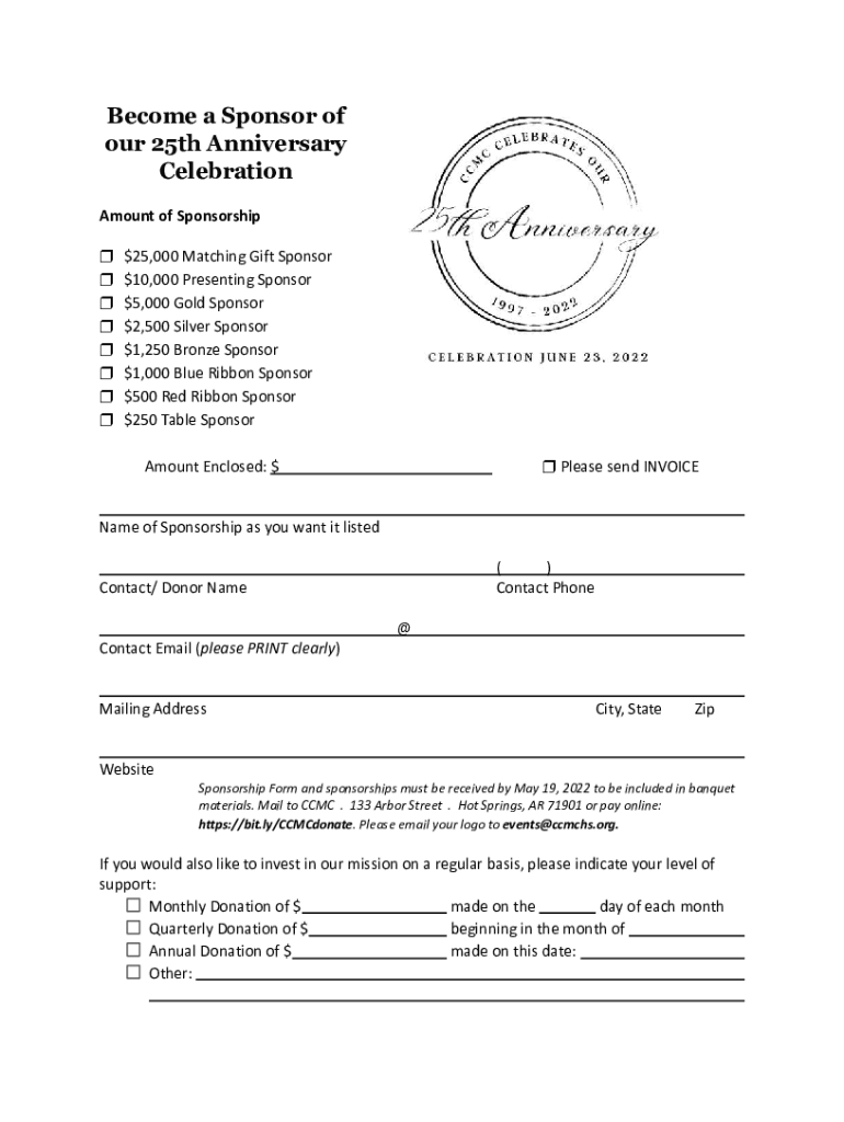 Fillable Online tfas.org50th50th-anniversary-gala-sponsorship50th ...