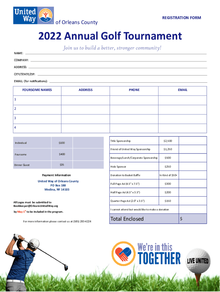 Fillable Online www.norbchamber.organnual-golf-tournamentAnnual Golf ...