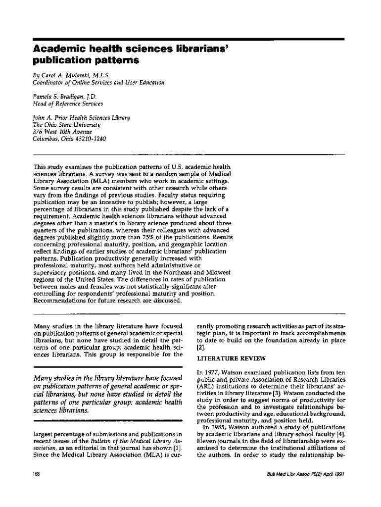 Fillable Online Authorship outlets of academic health sciences ...