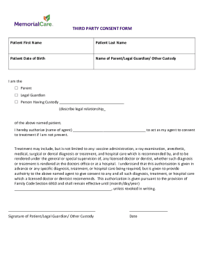 Fillable Online 45 Medical Consent Forms (100% FREE ...