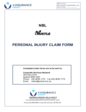 Fillable Online PDF PERSONAL INJURY CLAIM FORM - SILO of research ...