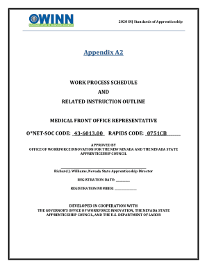 Fillable Online www.doleta.govOApdfAPPENDIX A WORK PROCESS SCHEDULE AND ...