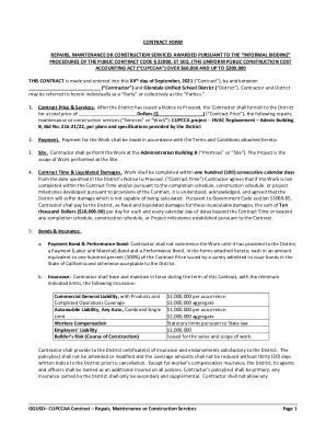 Fillable Online Repair & Maintenance ContractTenant Maintenance Request ...