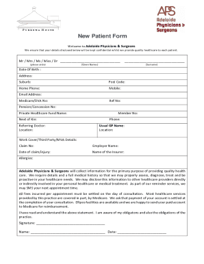 Fillable Online APS New Patient Form.docx Fax Email Print - pdfFiller