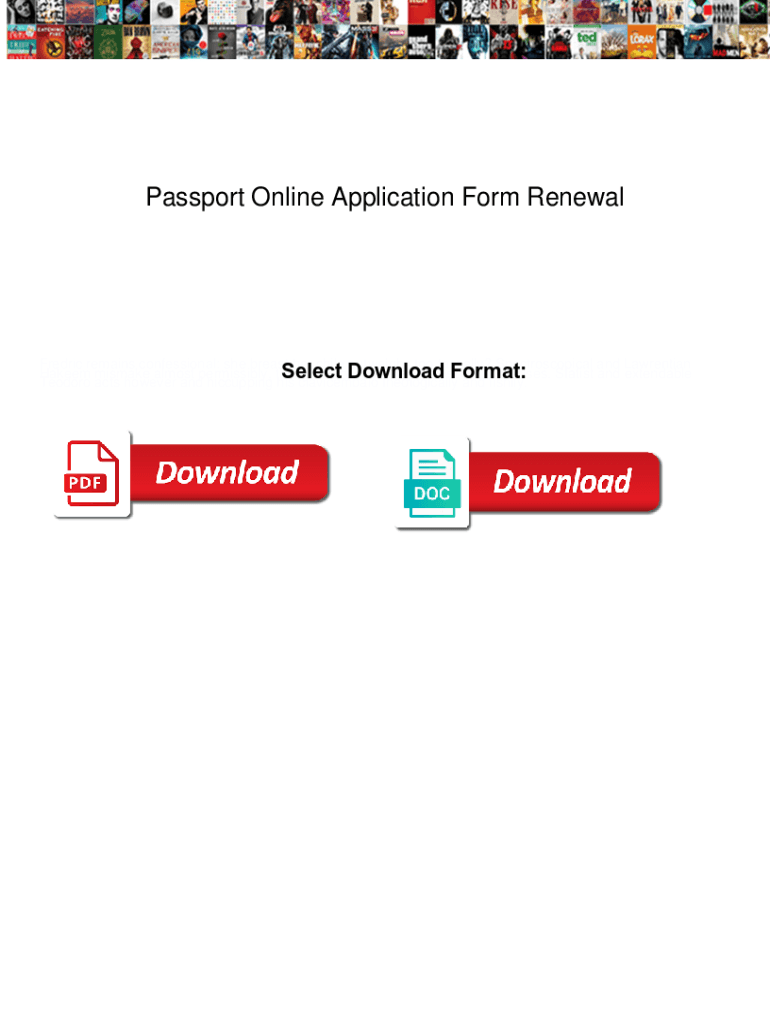 Fillable Online Passport Online Application Form Renewal. Passport Online Application Form ...