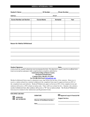Fillable Online PDF Medical Withdraw Form - NET Fax Email Print - pdfFiller