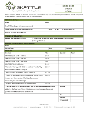 Fillable Online Book Order Form Template - Online Form Sample for SellingBook Order Form ...