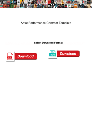 Fillable Online Artist Performance Contract Template. Artist ...
