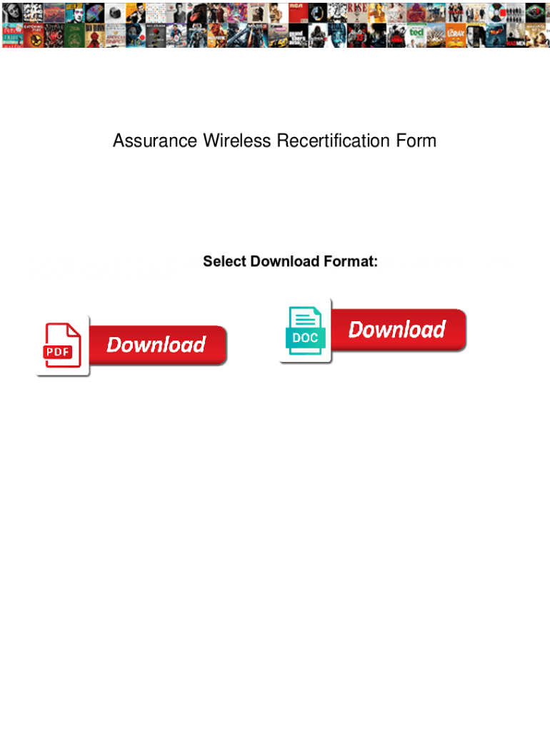 Fillable Online Assurance Wireless Recertification Form. Assurance Wireless Recertification Form ...