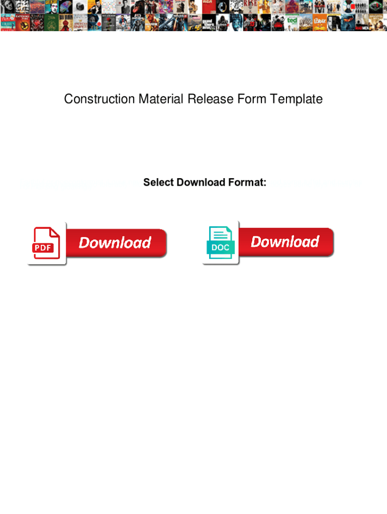Fillable Online Construction Material Release Form Template ...