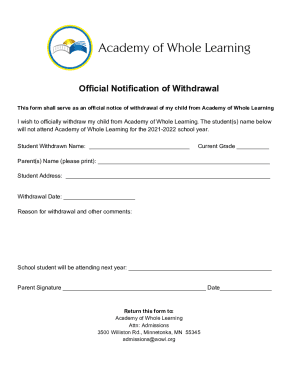 Fillable Online Letter of Withdrawal - Sample Letter of ...