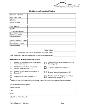 Fillable Online How to write a school withdrawal letter (templates ...