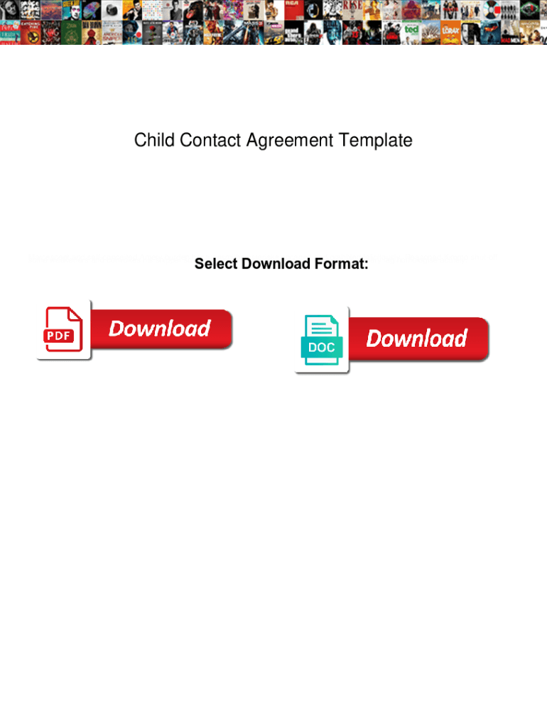 Fillable Online Child Contact Agreement Template. Child Contact ...