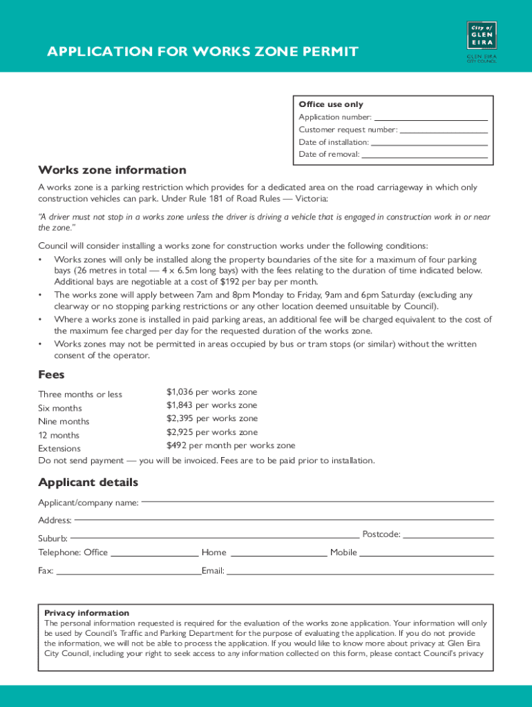 Fillable Online www.cityofsydney.nsw.gov.au-mediaWorks Zone Application - City of Sydney Fax ...