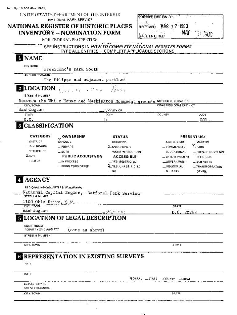 Fillable Online planning dc national register of historic places ...