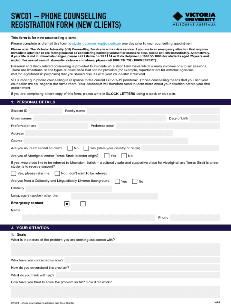 Fillable Online FREE 5+ Counseling Application Forms in PDFFREE 34+ Counselling Forms in PDFMs ...