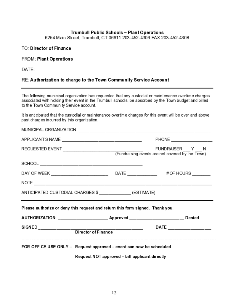 Fillable Online Trumbull Board of Education - Board of Education - 6254 ...