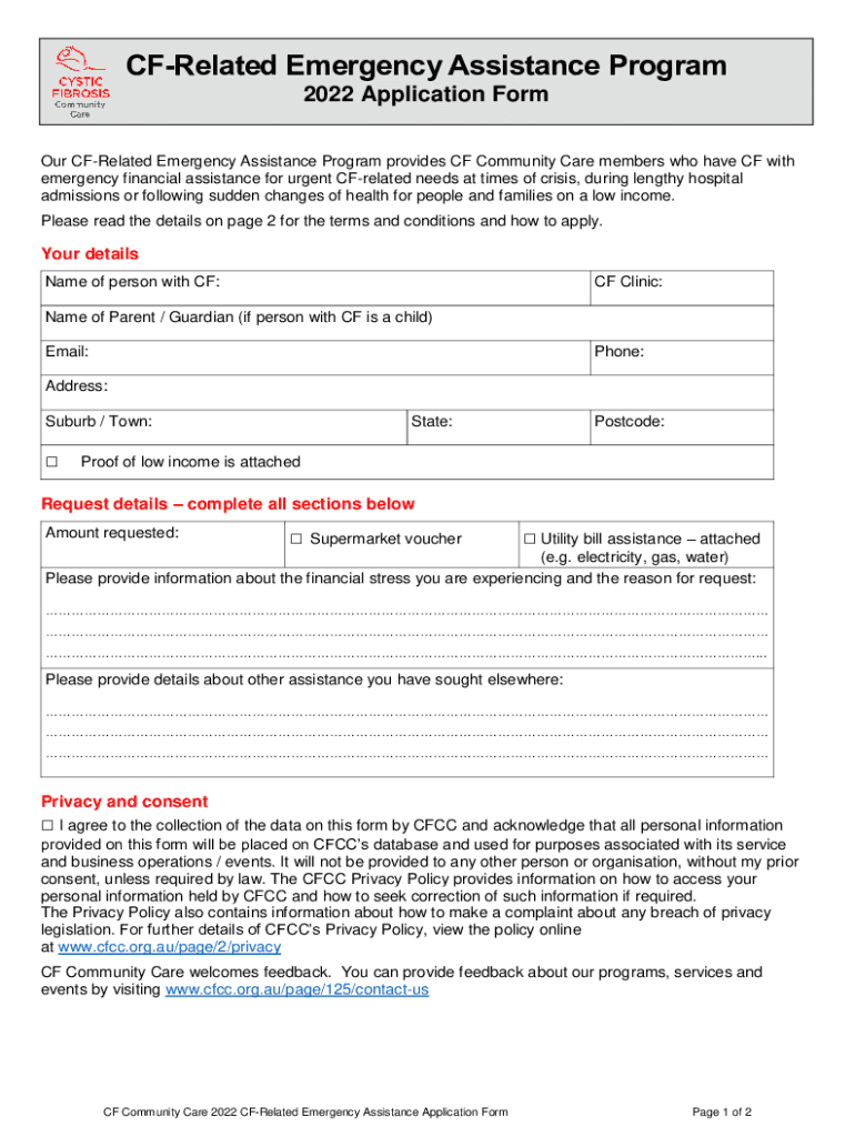 Fillable Online Get and Sign EMbrace Emergency Assistance Program Application Form Fax Email ...