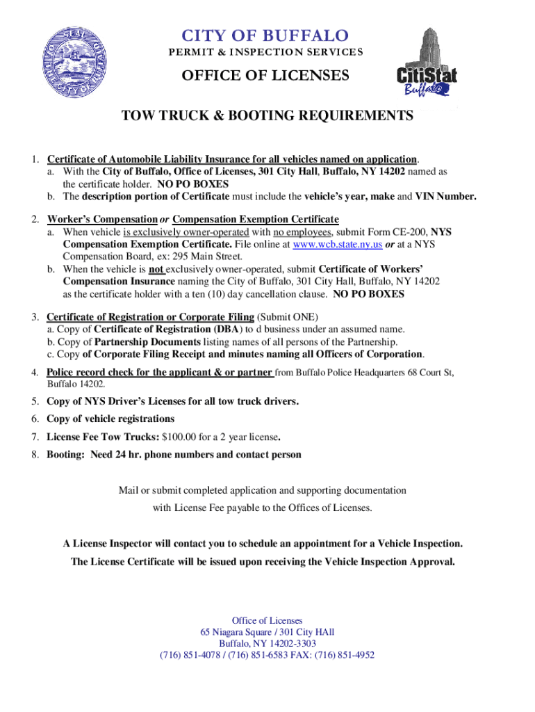 Fillable Online Tow Truck Inspection Certificate Detailsdcra Fax Email ...