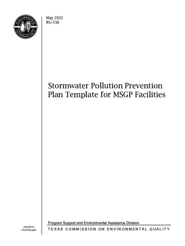 Fillable Online Stormwater Pollution Prevention Plan Template for the ...