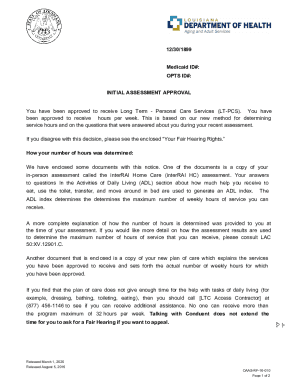 Fillable Online Personal Care Services (LT-PCS). You have been approved ...