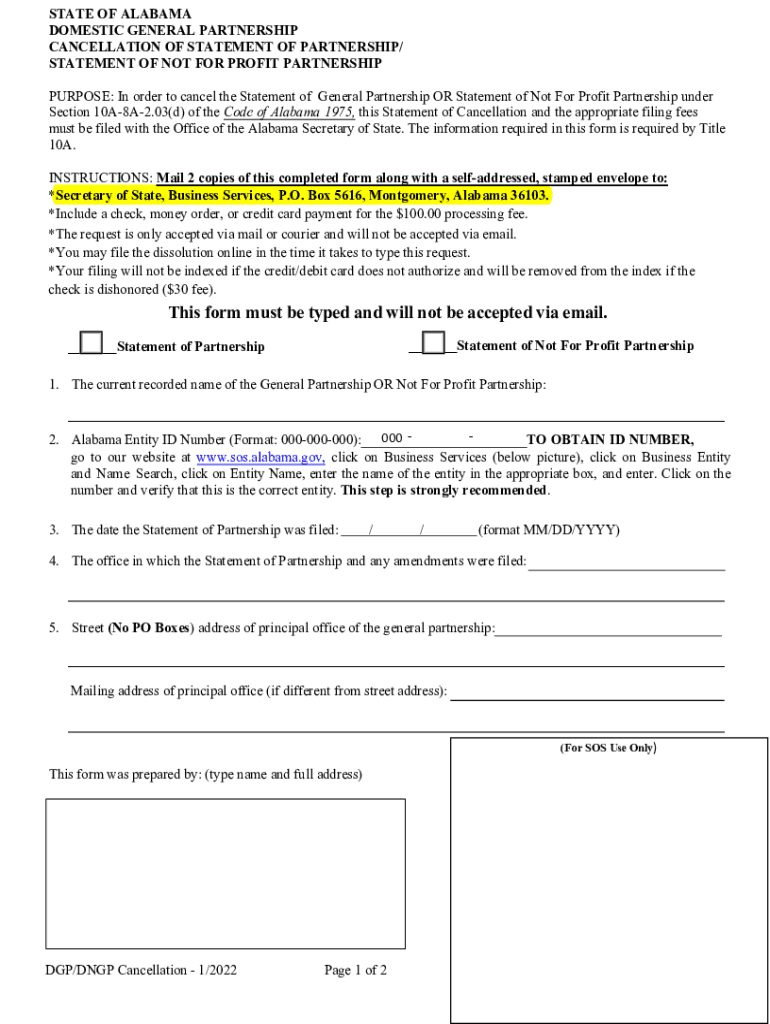 Fillable Online Domestic Limited Partnership (LP) Statement of ...